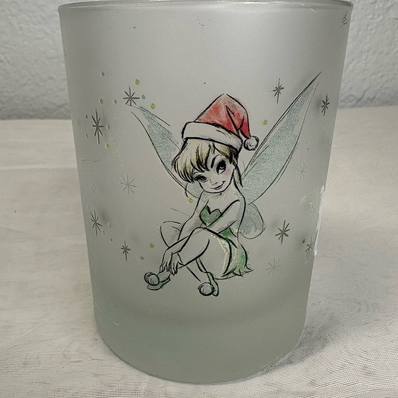 Disney | Other | Disney Tinkerbell Christmas Frosted Drinking Glass ...